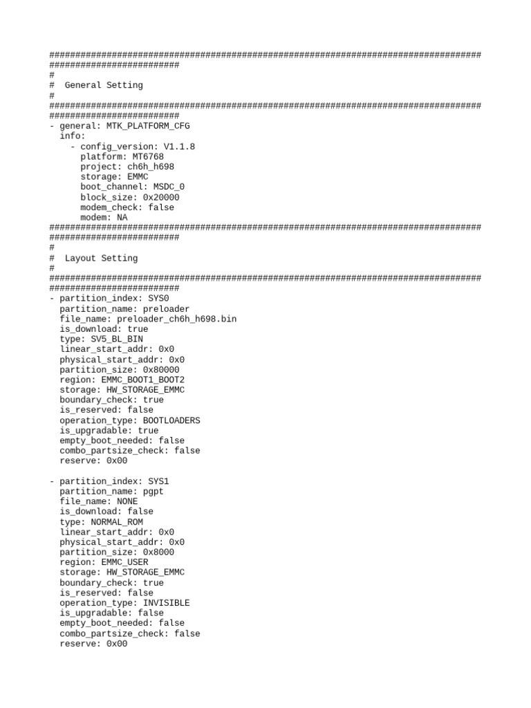 MT6768 Android Scatter | PDF | Data Management | Computer Data Storage