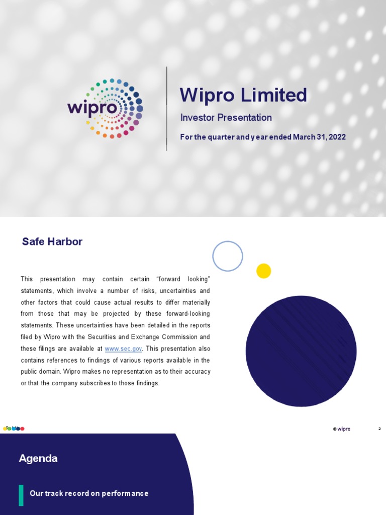 Wipro Q4 2022 Investor Presentation | PDF | Sustainability | United ...