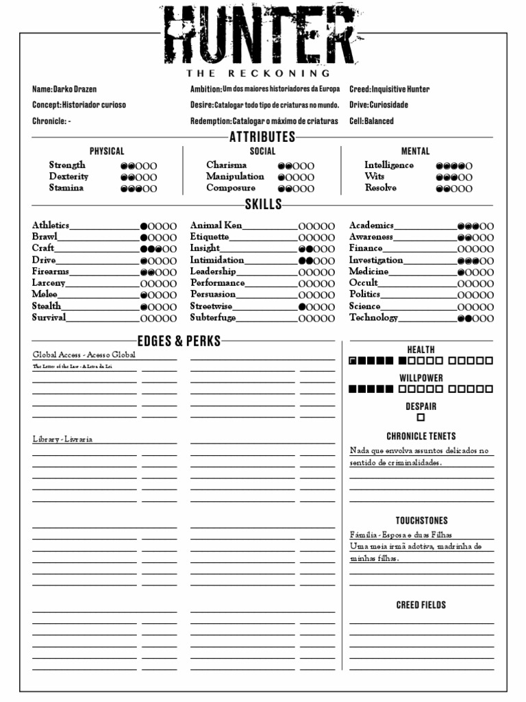 Ficha Pronta Hunter: The Reckoning - Darko Drazen | PDF