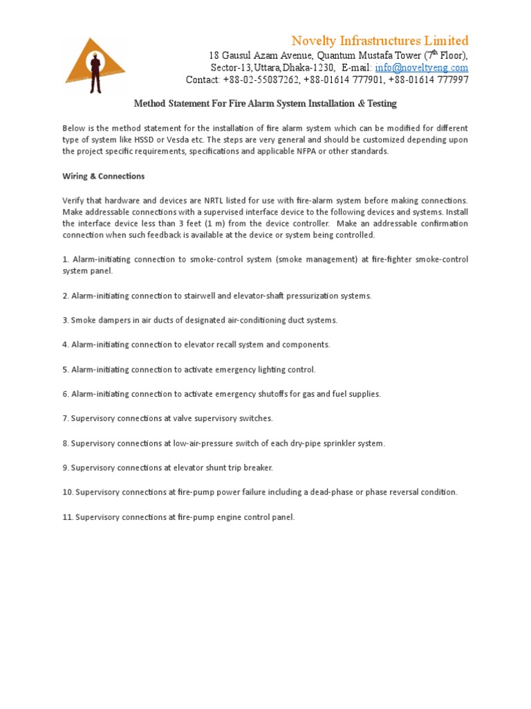 FDS Method Statement | Download Free PDF | Electrical Engineering ...