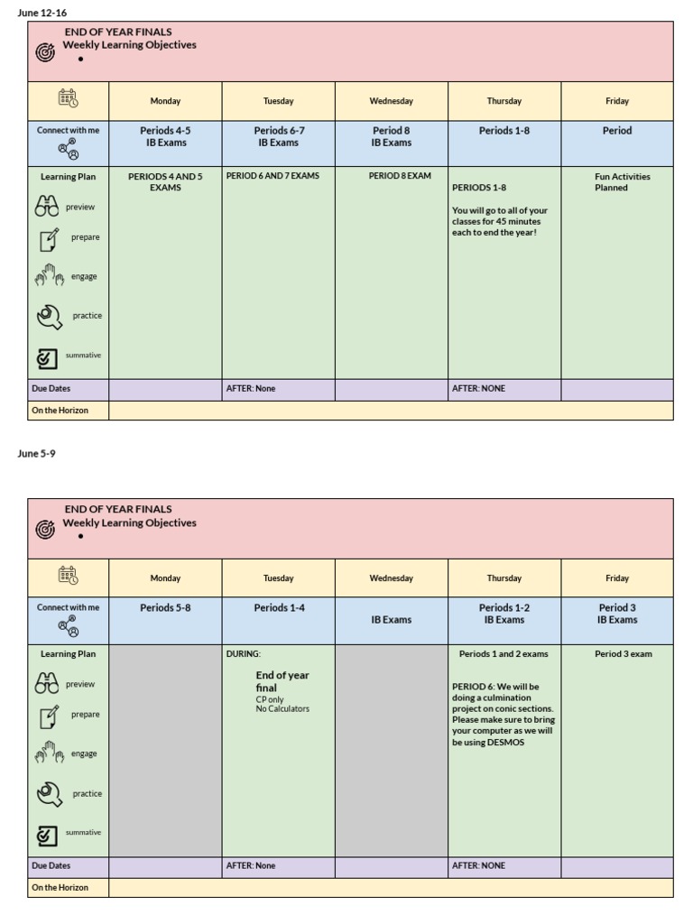 Period 2 - Precalculus Weekly Learning Plan | Download Free PDF ...