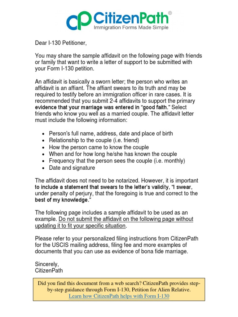 Affidavit Sample - Marriage Testimony | Download Free PDF | Affidavit ...