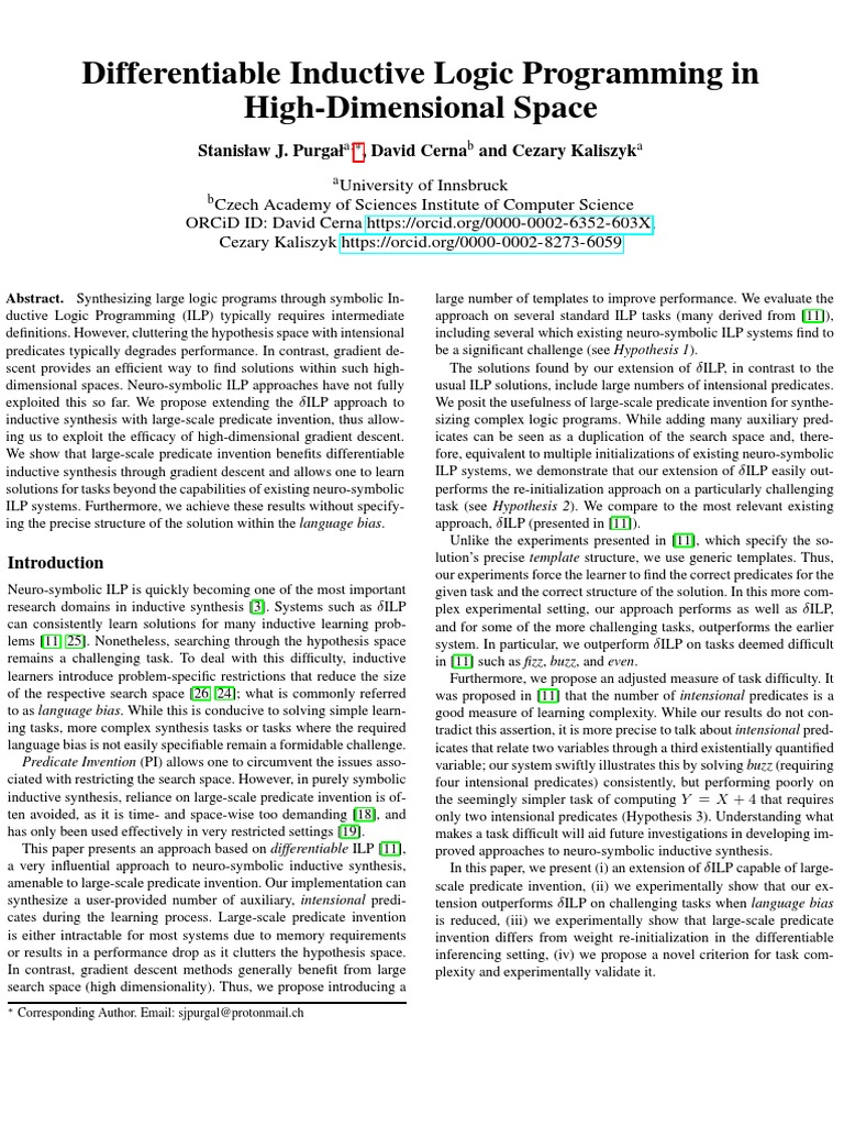 Differentiable Inductive Logic Programming in High-Dimensional Space2208.06652 | Download Free ...