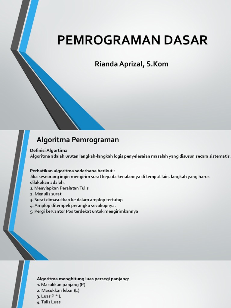 Materi Pemrograman Dasar dan Algoritma | PDF