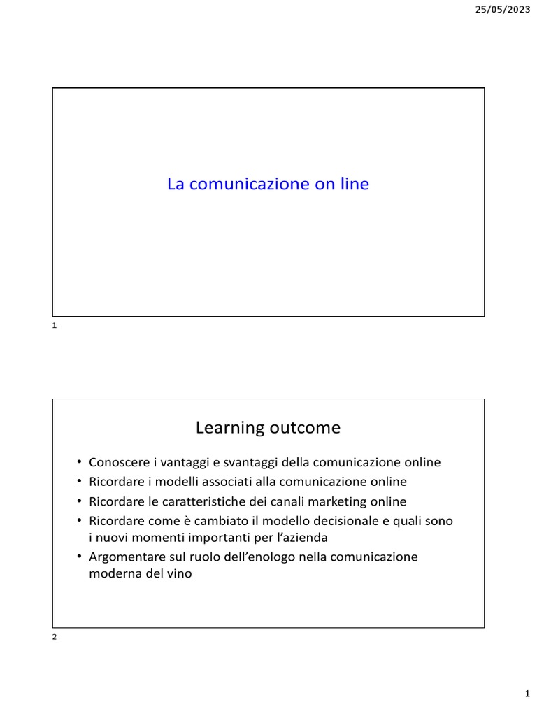 Slide Comunicazione Online 2023 | PDF