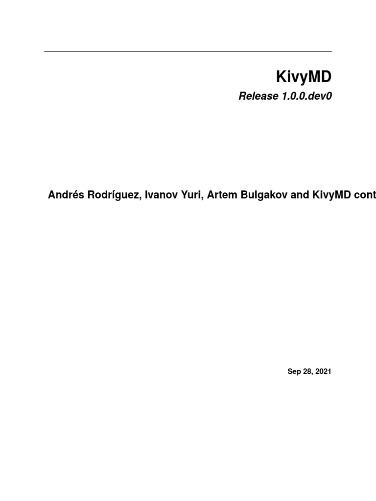 KivyMD Installation and Usage Guide | PDF | Color | Icon (Computing)