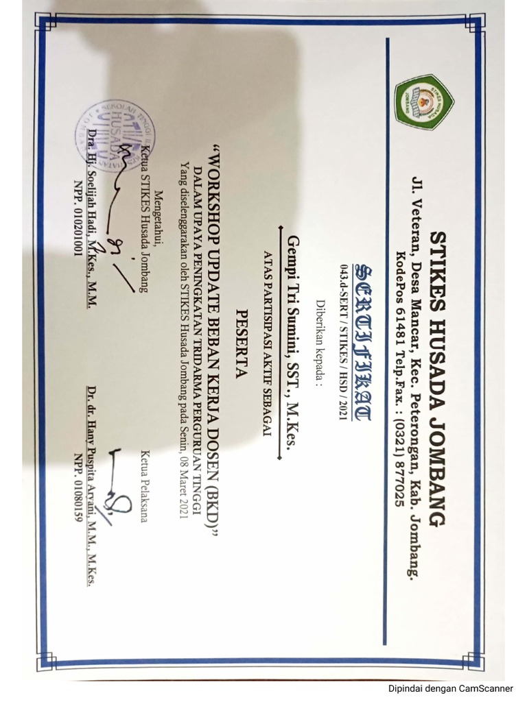 Sertifikat BKD | PDF