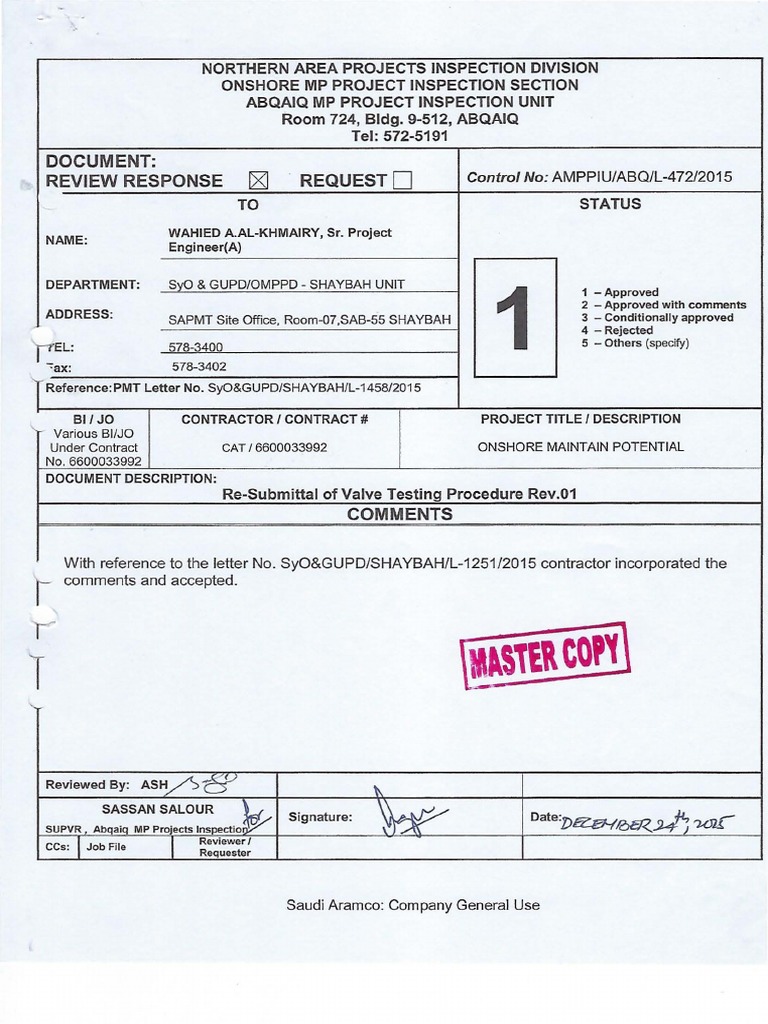 Valve Testing Procedure Rev 01 Syhbah Pdf Valve Screw