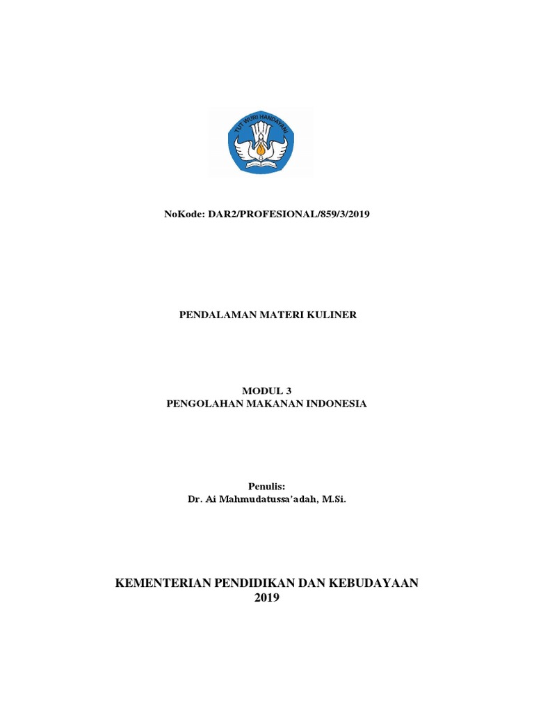 Kuliner Modul 3 Pengolahan Makanan Indonesia | PDF