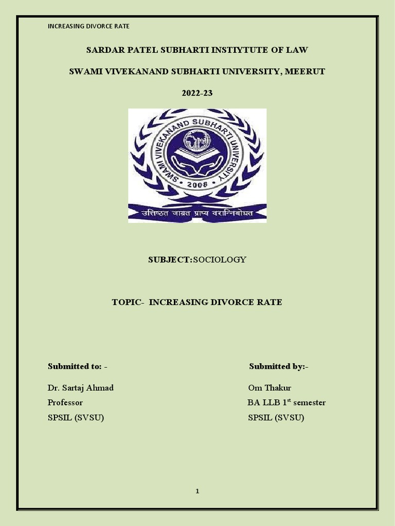 Final Project Sociology | PDF | Divorce | Mediation