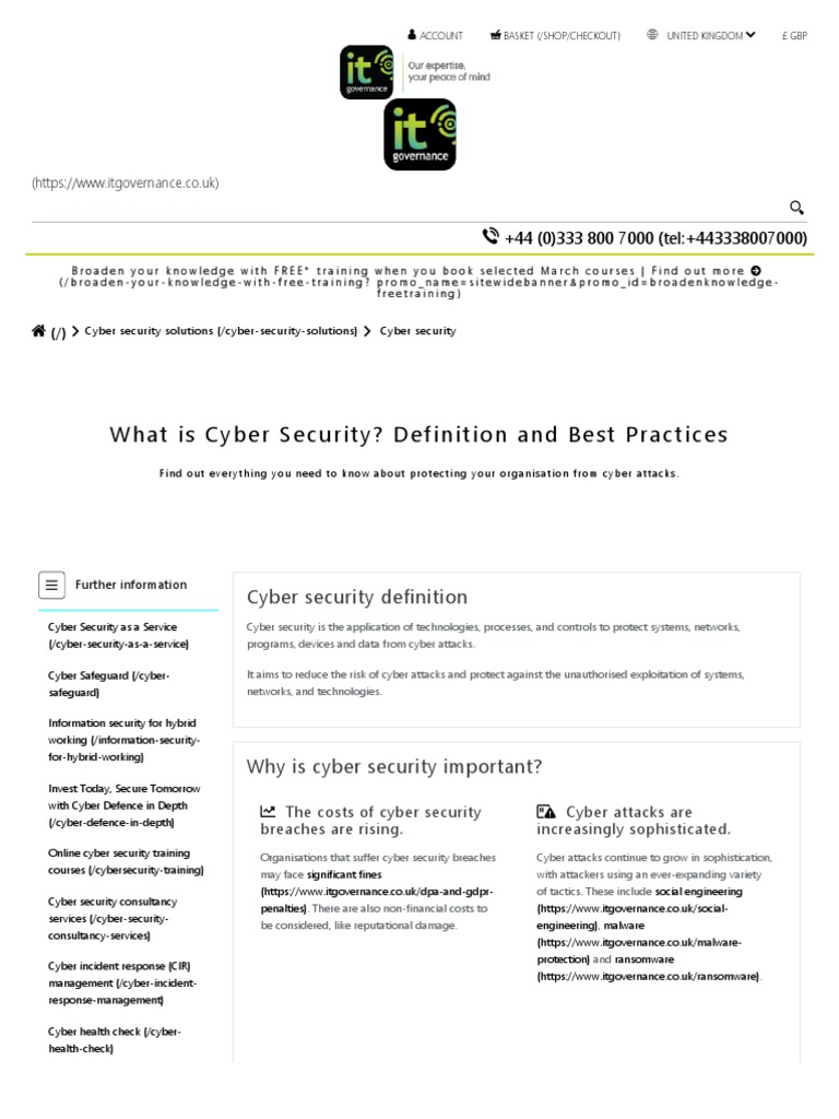 What Is Cyber Security? Definition & Best Practices | PDF | Security ...