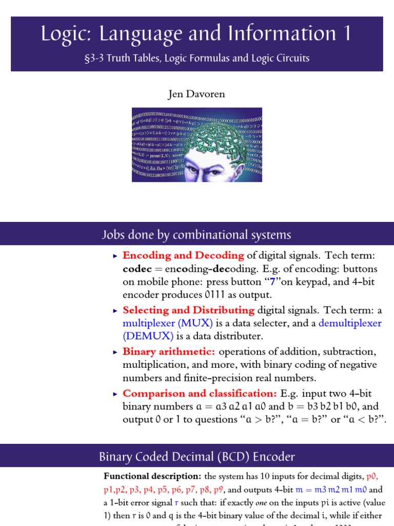 03 3.3 Truth Tables Logic Formulas Logic Circuits 28-54 | PDF ... 03 3.3 Truth Tables Logic Formulas Logic Circuits 28-54 | PDF ...