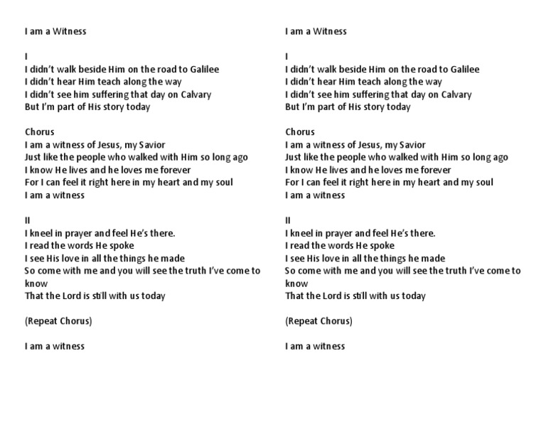 I Am a Witness of Jesus | PDF