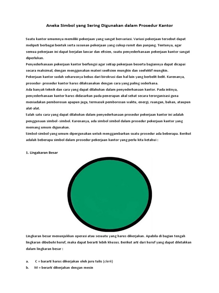Aneka Simbol Yang Sering Digunakan Dalam Prosedur Kantor | PDF | Bisnis