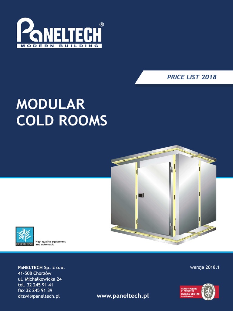 Pricelist Modular Coldrooms 2018.1 | PDF | Door | Wall