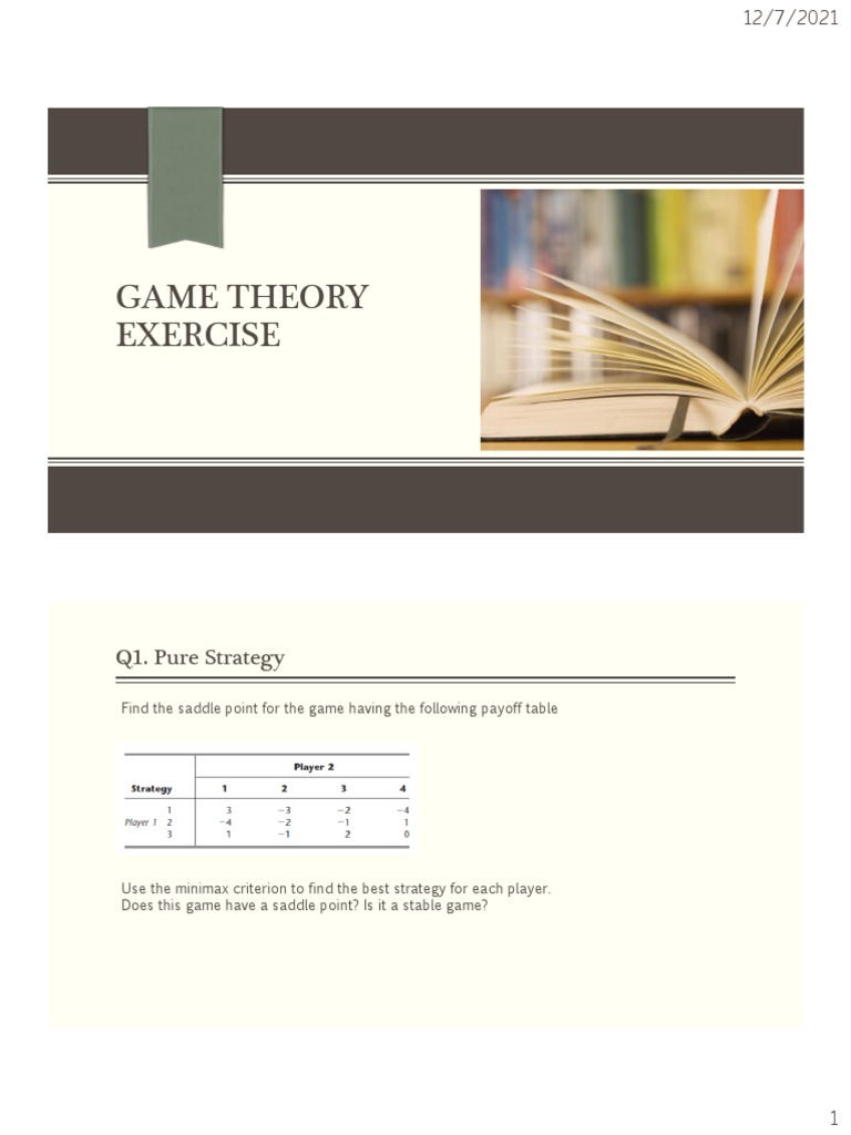Game Theory Exercise | PDF