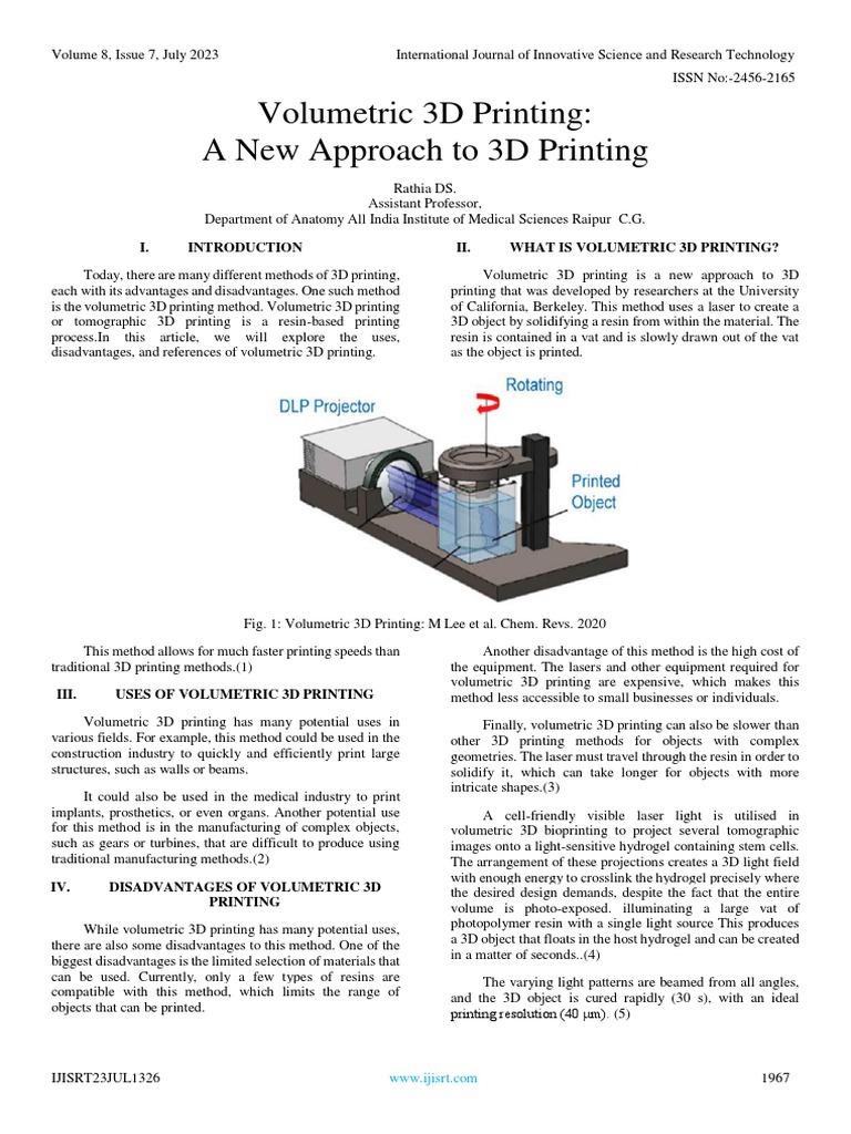 Volumetric 3D Printing: A New Approach To 3D Printing | PDF | 3 D Printing | Electromagnetic ...