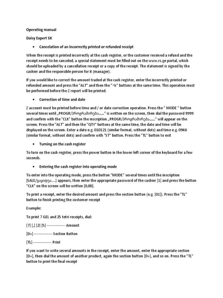 Daisy Expert SX ENG | PDF