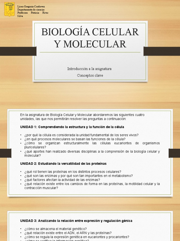 Biología Celular y Molecular-Introducción y Conceptos Clave 1 | PDF | Biología Celular) | Biología