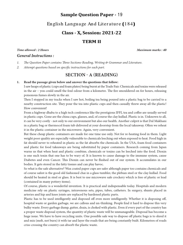 Test Paper Today | PDF | Plastic | Attention Deficit Hyperactivity Disorder