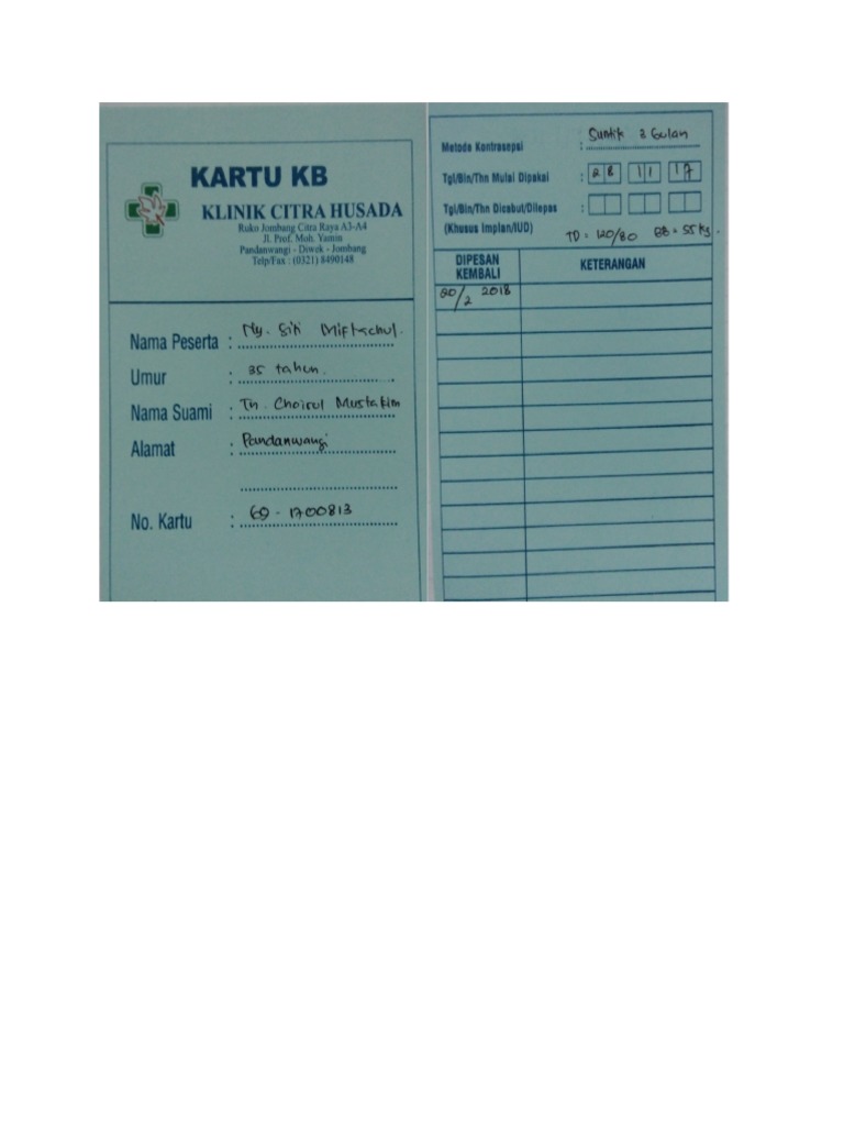 Kartu KB Bu Siti | PDF