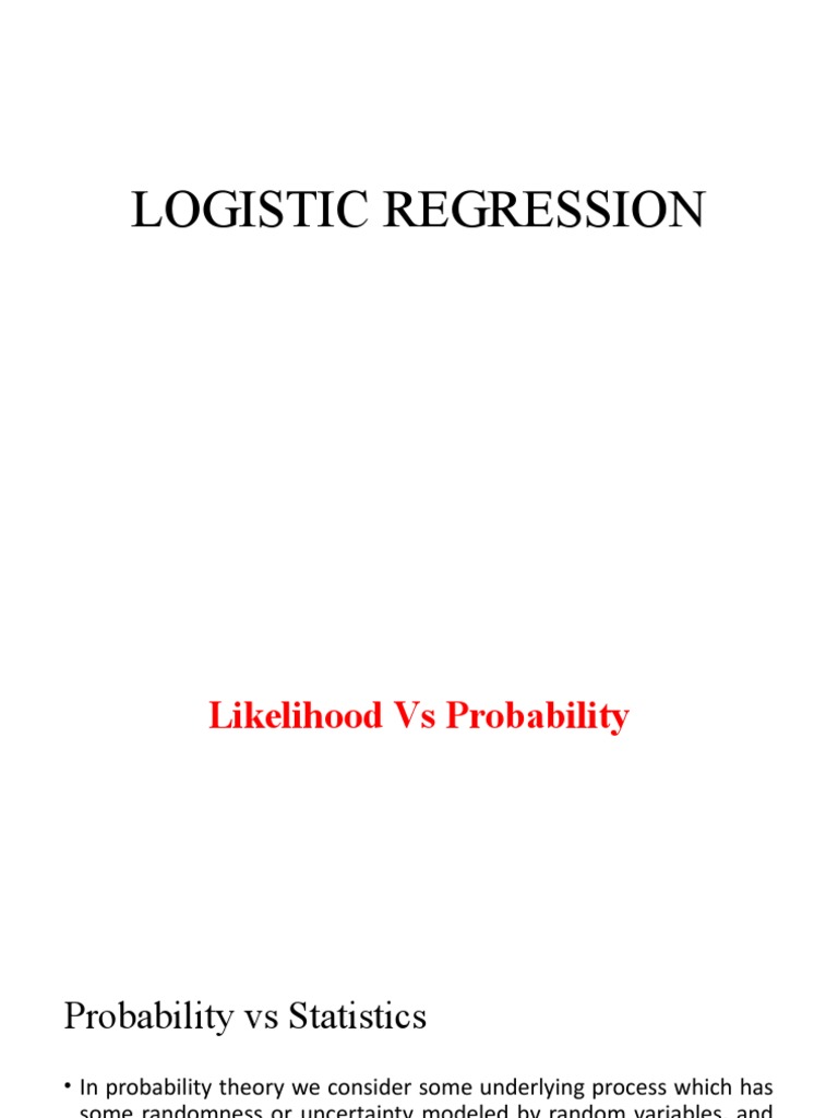 W8 - Logistic Regression | Download Free PDF | Probability Distribution | Logistic Regression