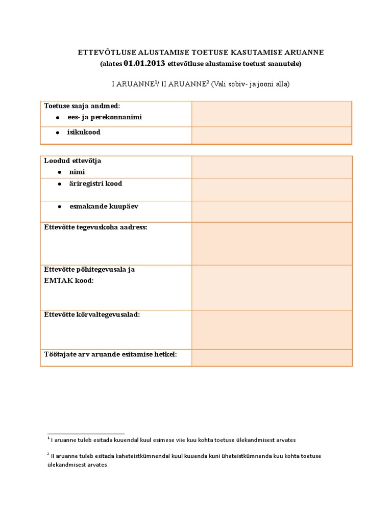 EVAT Kasutamise Aruanne 030113 | PDF