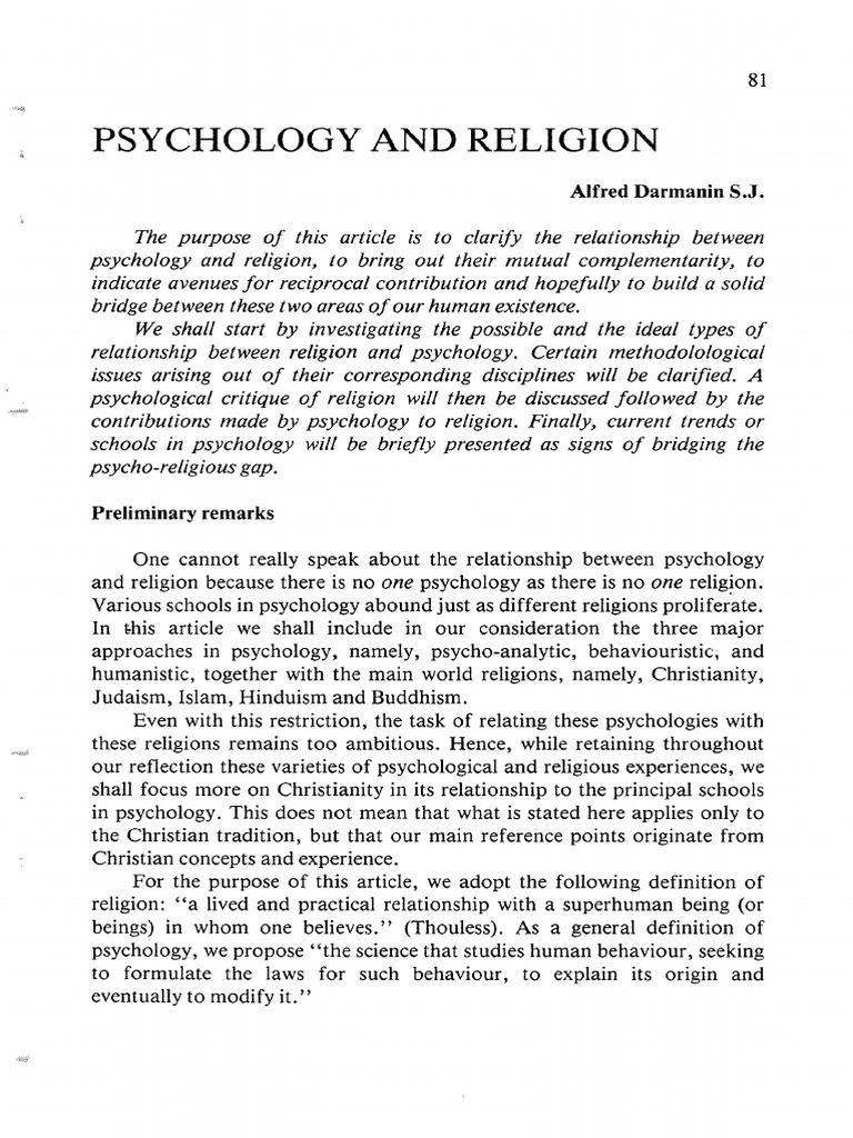 Psychoanalysis and Religion | PDF | Psychology | Sigmund Freud