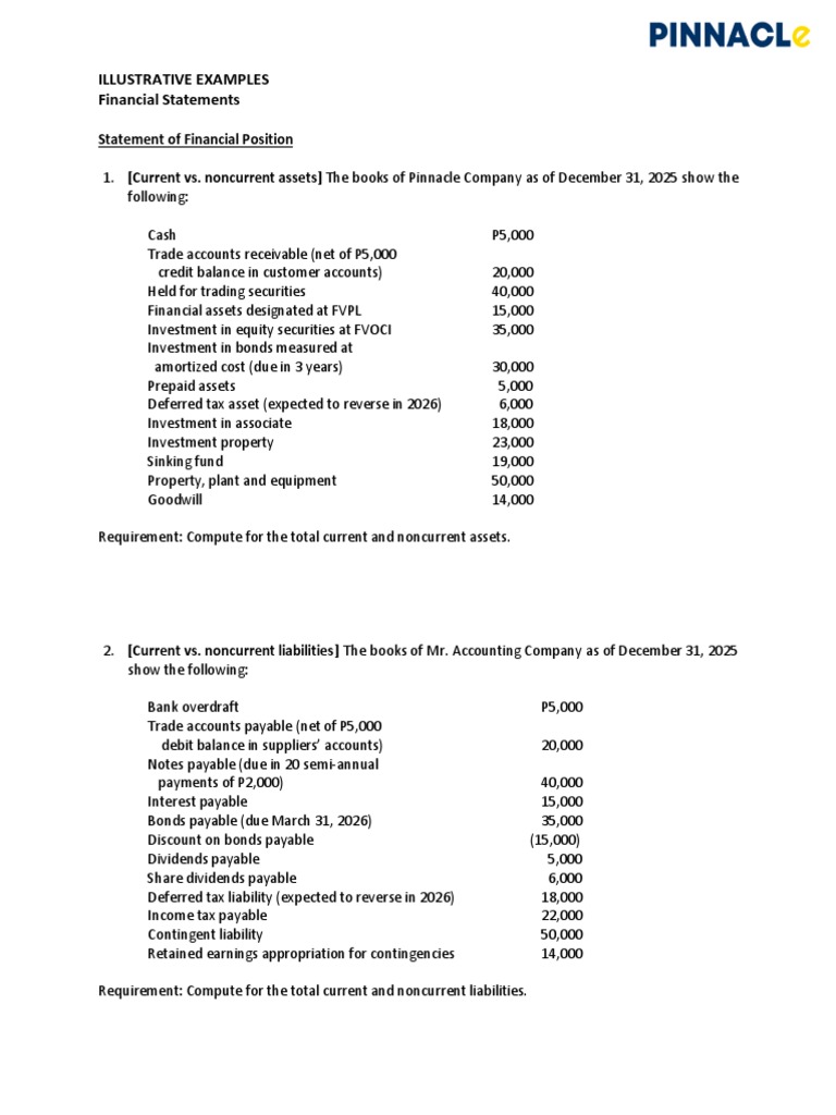 Illustrative Examples - Financial Statements | PDF | Retained Earnings ...
