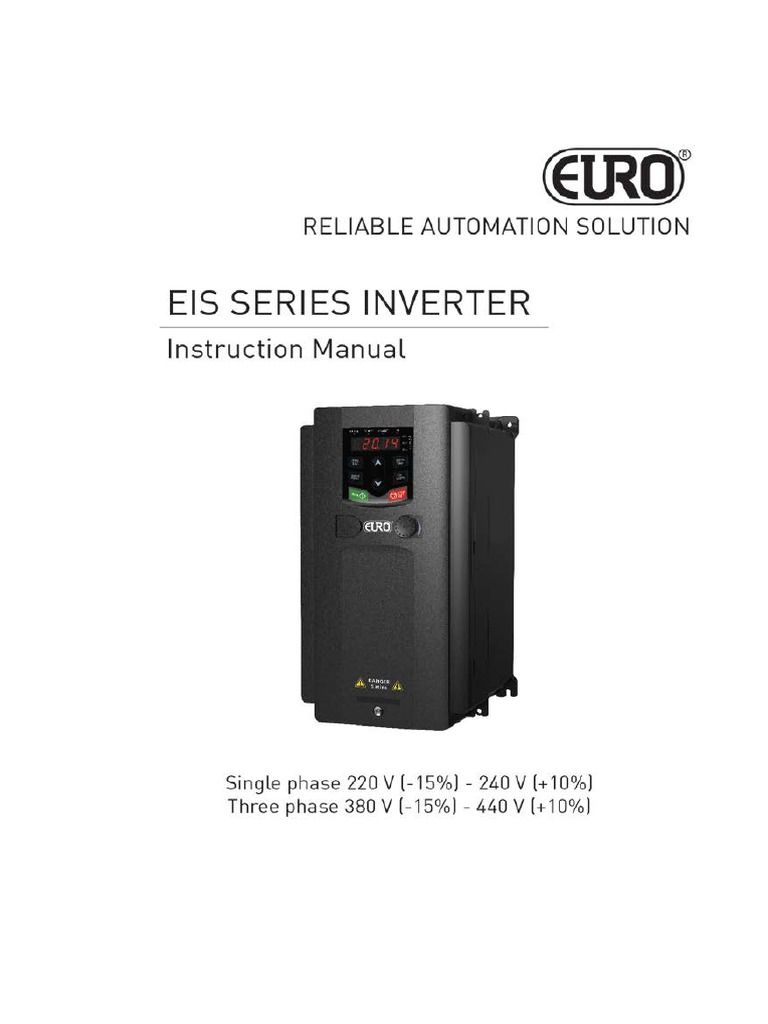 Euro EIS Inverter | PDF | Power Supply | Electric Motor