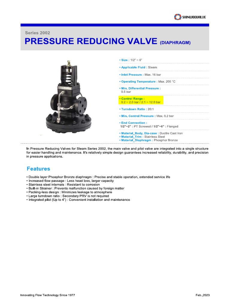 Steam - Pressure Reducing Valve S2002-12 | PDF