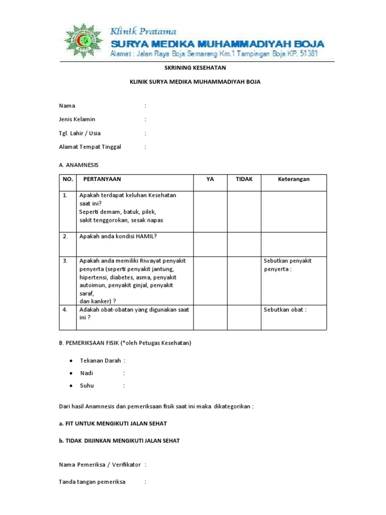 FORM-Skrining-Kesehatan | PDF