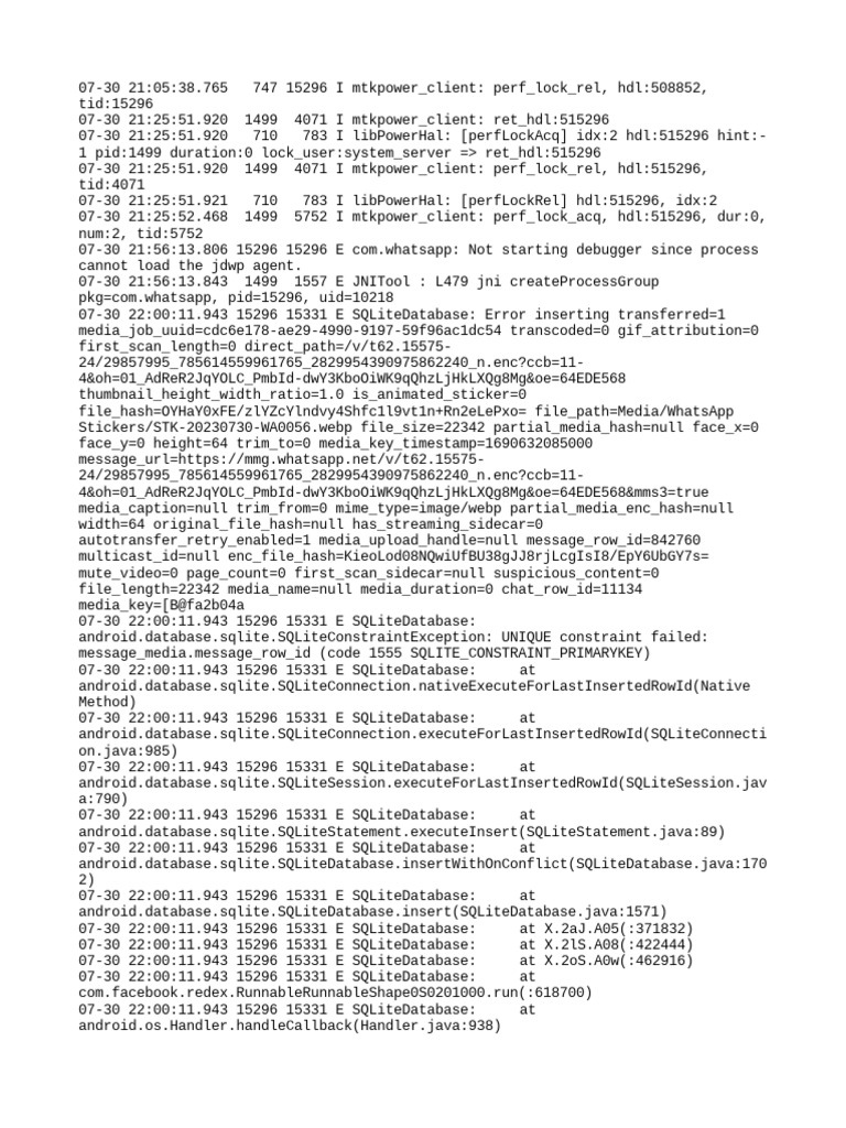 Log | PDF | Java (Programming Language) | Sql