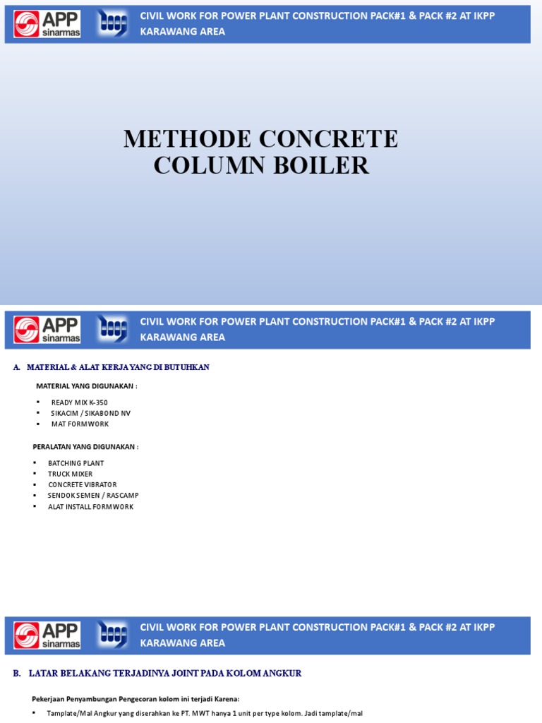 Joint Concrete Kolom Boiler | PDF