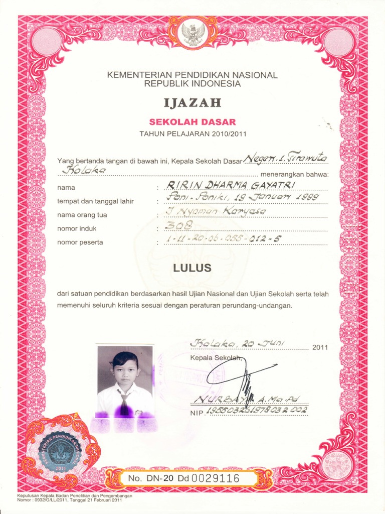 Ijazah SD | PDF