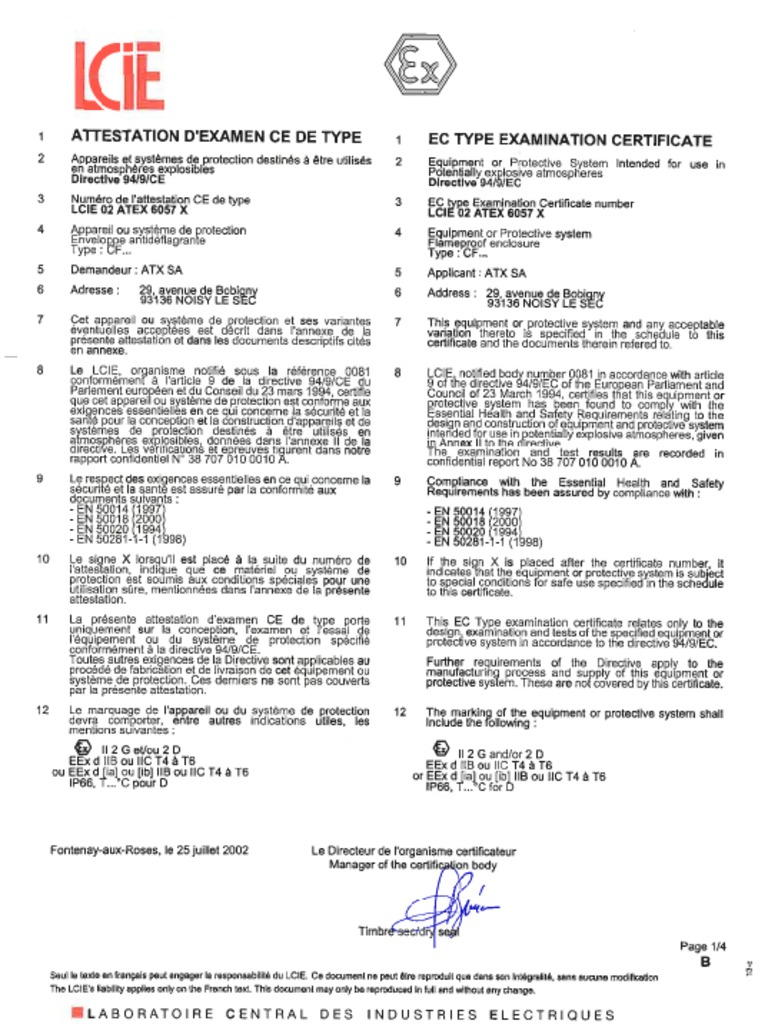 02 Atex 6057x Issue 03 - CF | PDF