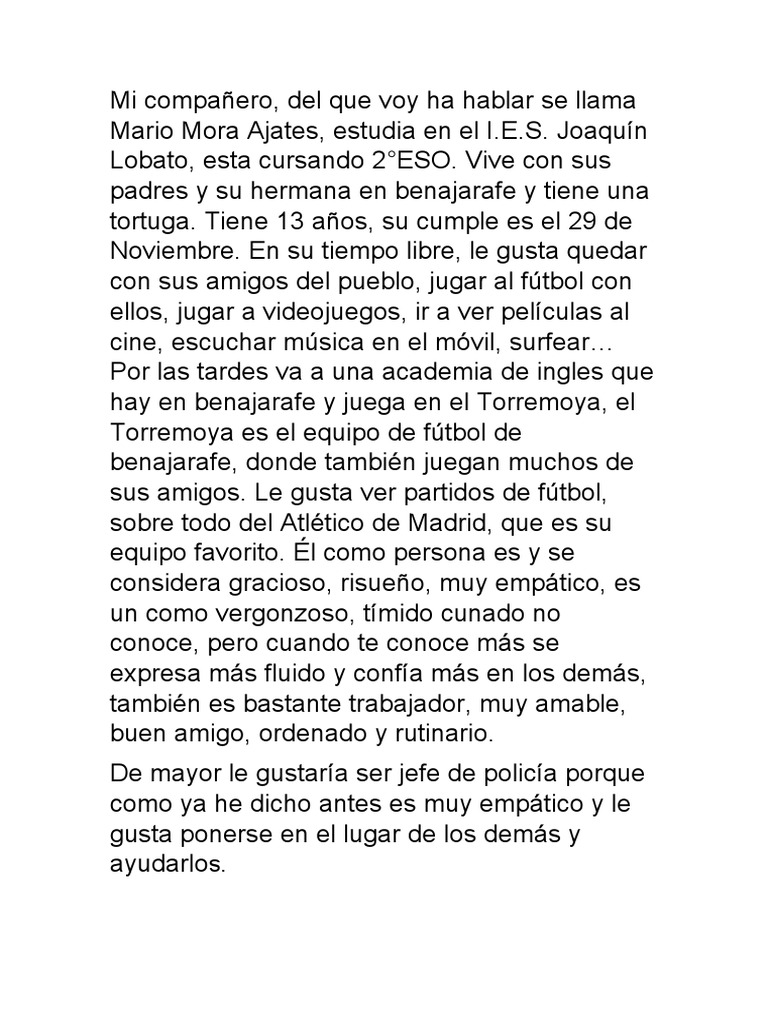 Mario Mora: Pasiones y sueños de un joven | PDF