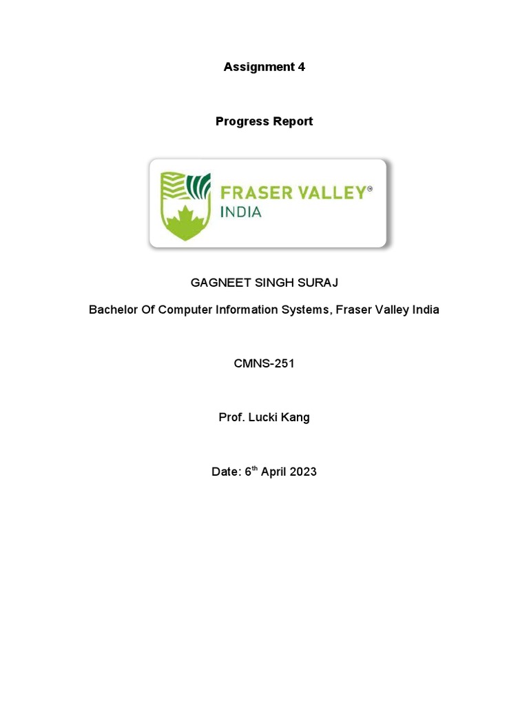 Assign#6-CMNS251 - Progress Report | PDF | Learning | Communication