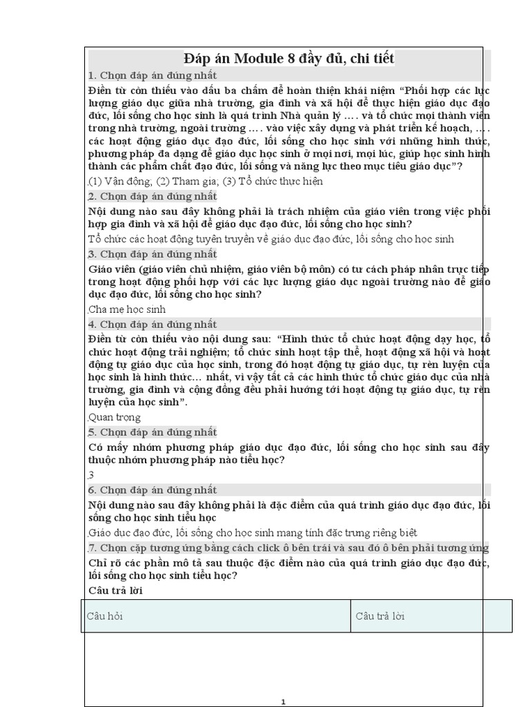 Goi y Dap An Module 8 | PDF