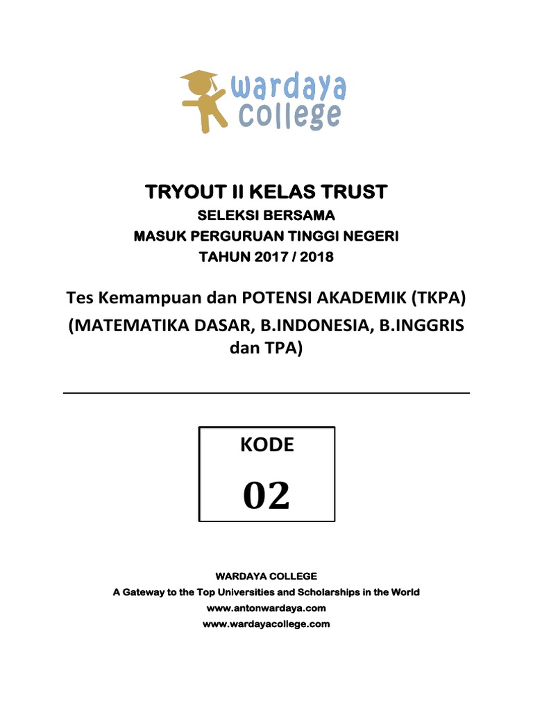 SOLUSI KODE 2 - 2018 SBMPTN Tkpa Simulasi 2 | PDF