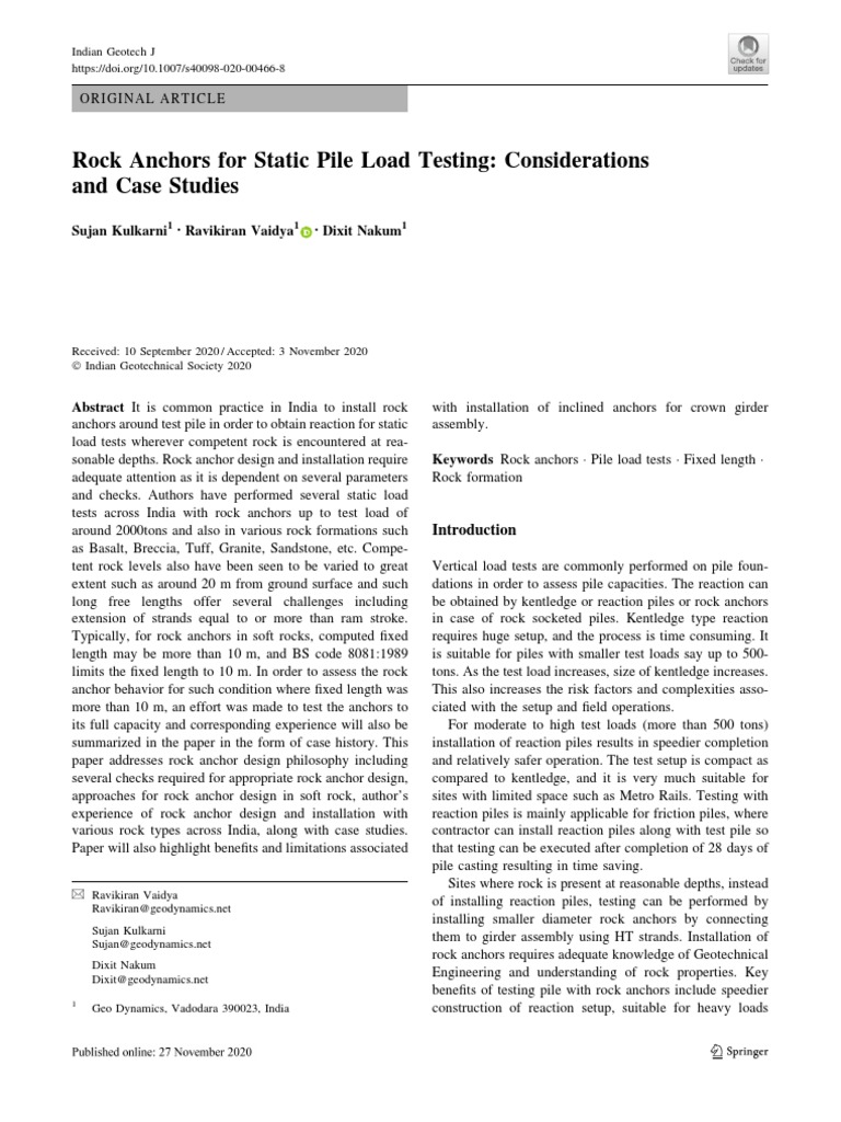 Geotechnical Rock Anchor Insights | PDF | Deep Foundation ...