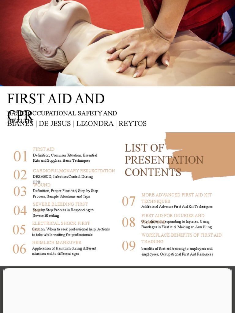 First Aid and CPR (Presentation) | PDF | First Aid | Wound