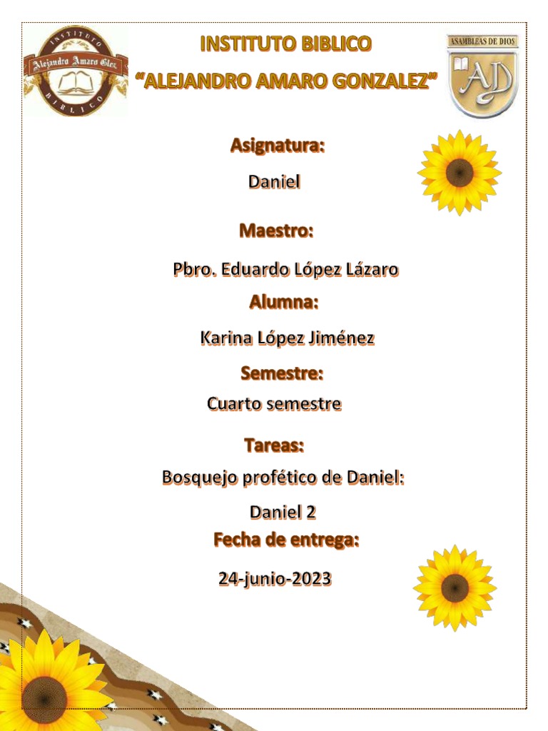 Bosquejo de Daniel 2 | PDF | Daniel (figura bíblica) | Nabucodonosor Ii