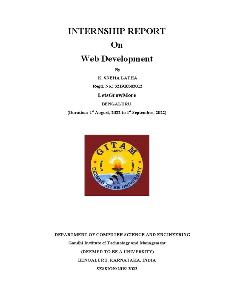 Internship Report - (3012) | PDF | Html Element | Html Internship Report - (3012) | PDF | Html Element | Html