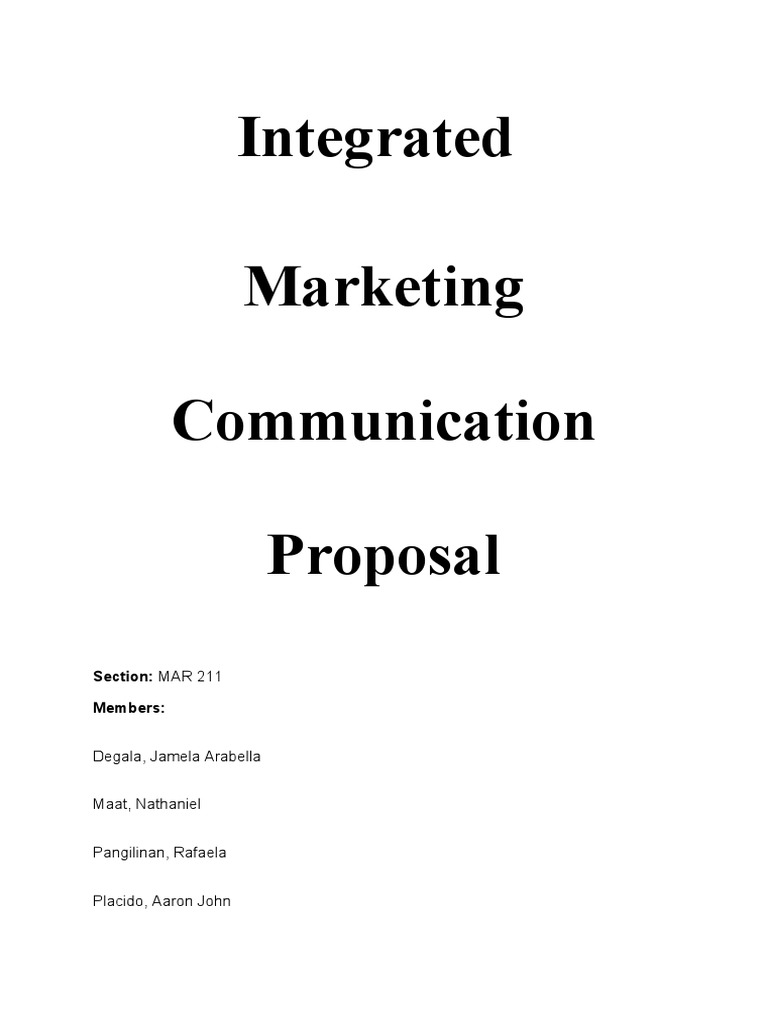 Imc Proposal Mar2111 | PDF