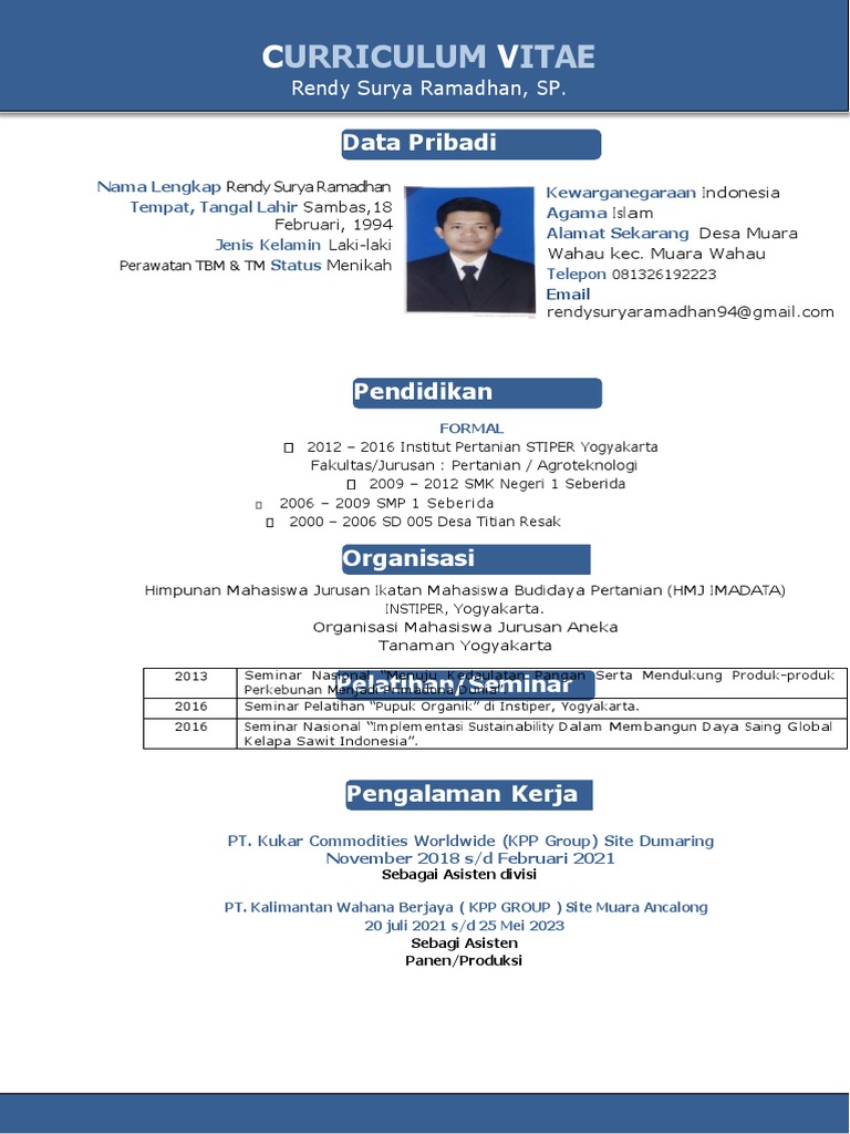CV Rendy Surya Ramadhan | PDF