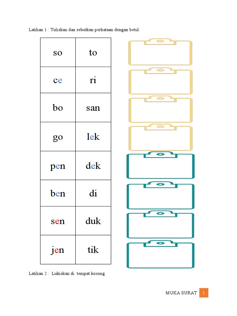 Latihan E Pepet dan E Taling | PDF