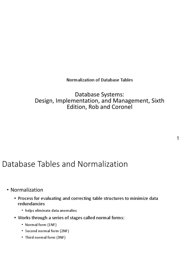 Nomratlization | PDF