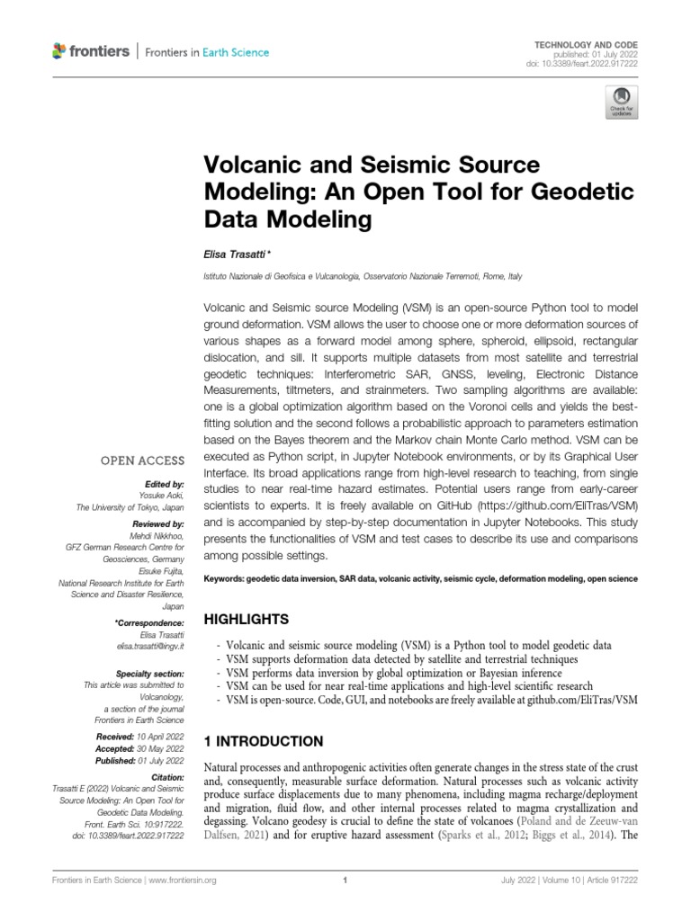 Volcanic and Seismic Source Modeling An Open Tool | PDF