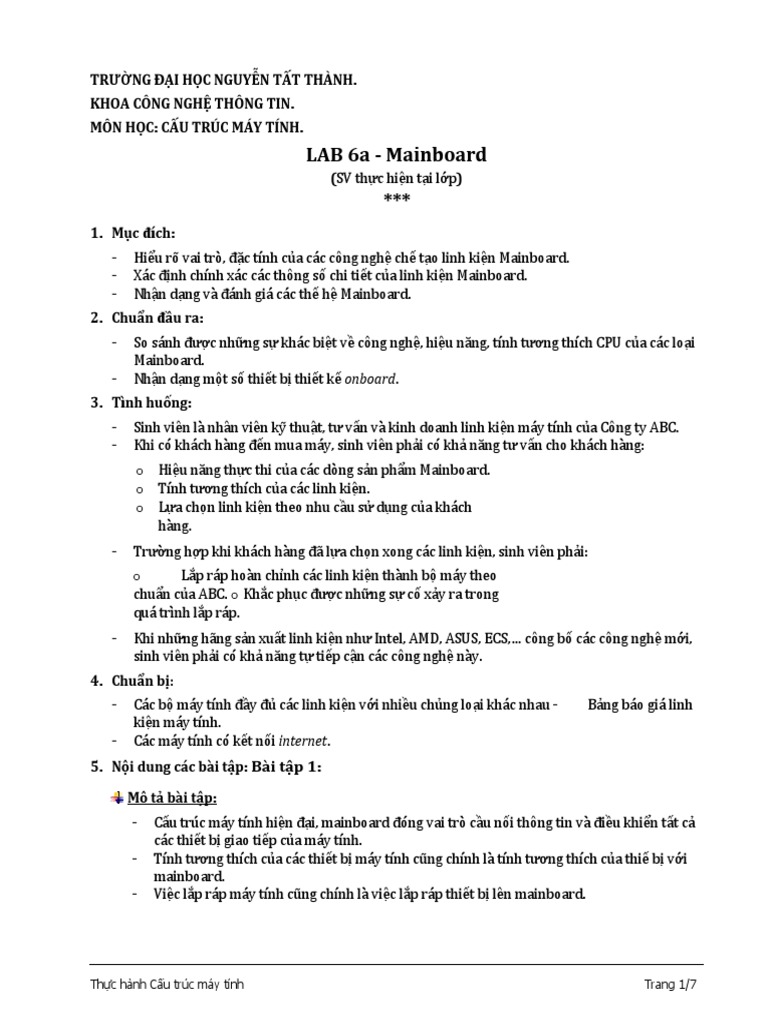 Lab 6a-Mainboard | PDF
